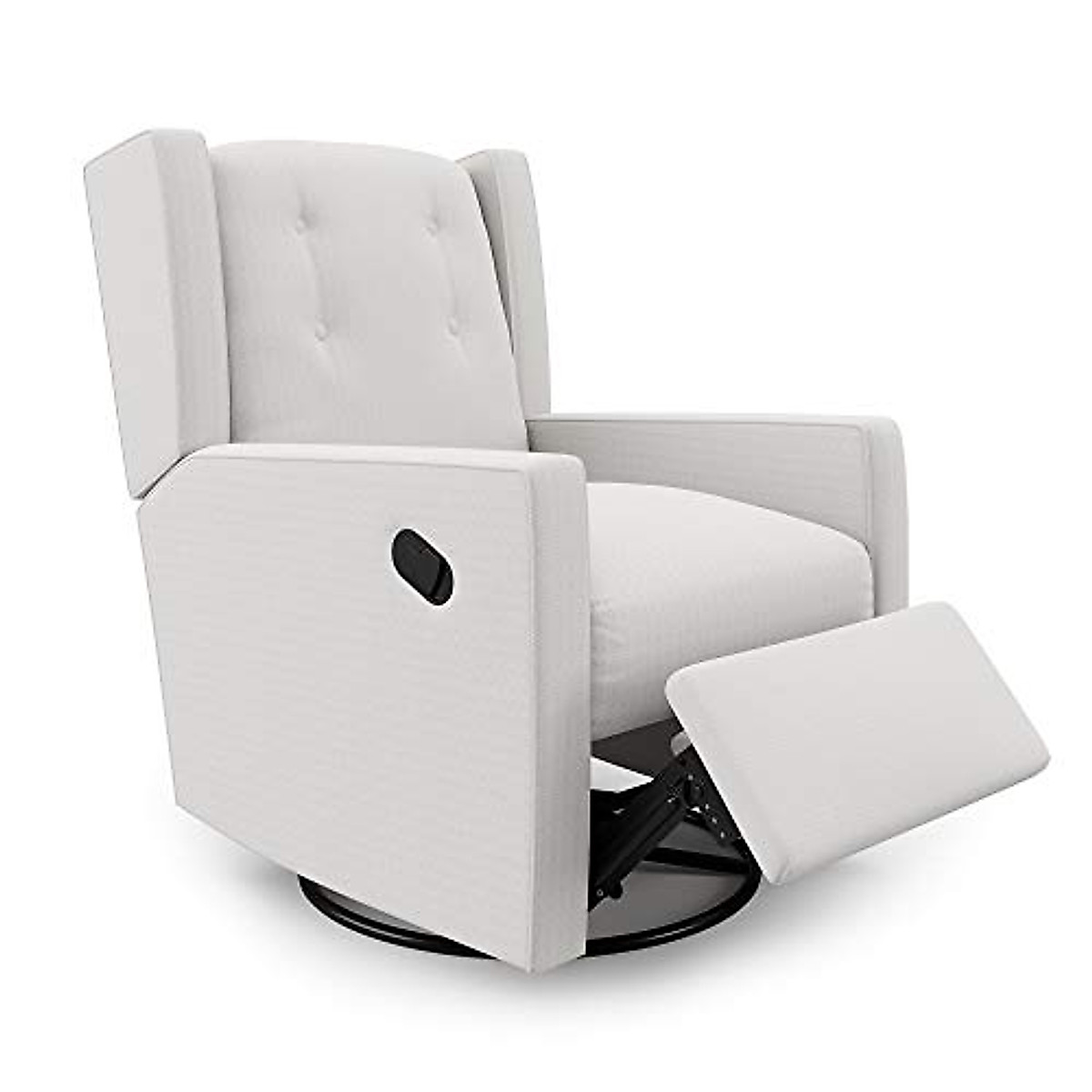 Baby Relax Mikayla Swivel Glider Chair, White, Water Stain Resistant Recliner