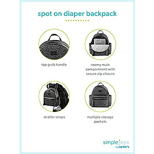 Simple Joys by Carter's Spot On Diaper Backpack, Polka Dot, One Size