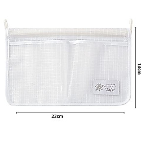 2Pcs Refrigerator Storage Mesh Bag with Hook Household Kitchen Double Pocket Classification Hanging Bag Refrigerator Pantry Organizer, Blue and White