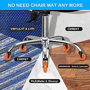 3" Office Chair Caster, Hirate Durable Computer Desk Chair Casters Replacement Set of 5 Heavy Duty Protection for All Floors, Universal Stem 11mm (7/16"x7/8")