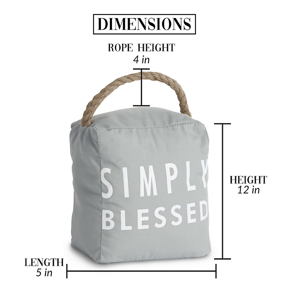 Pavilion Gift Company 72154 Simply Blessed Door Stopper, 5 by 6-Inch, Gray