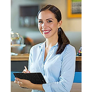 Server Books for Waitress - Leather Waiter Book Server Wallet Cute Waitress Book&Waitstaff Organizer, Guest Check Book Holder Money Pocket Fit Server Apron, Glitter Black