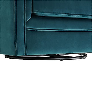 BOWERY HILL Contemporary Styled Wood Green Finish Swivel Chair