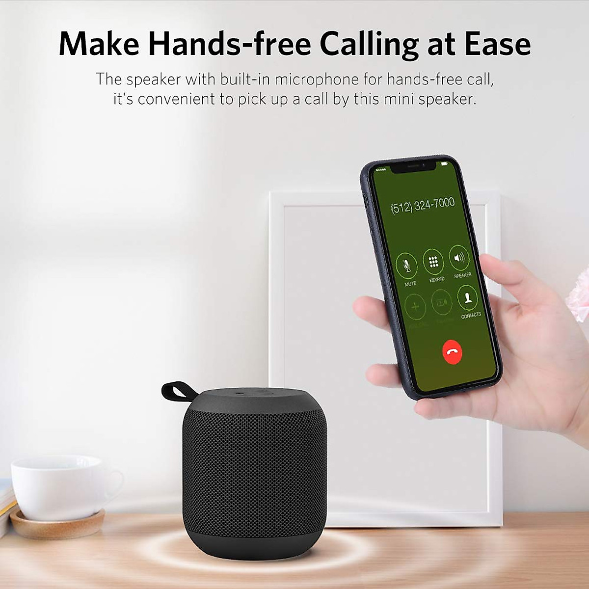 Fiodio IPX6 Waterproof Portable Speakers, Built-in Microphone, 360 HD Surround Sound Wireless Outdoor Mini Shower Travel Speaker with 5W Driver for Sports, Beach, Camping