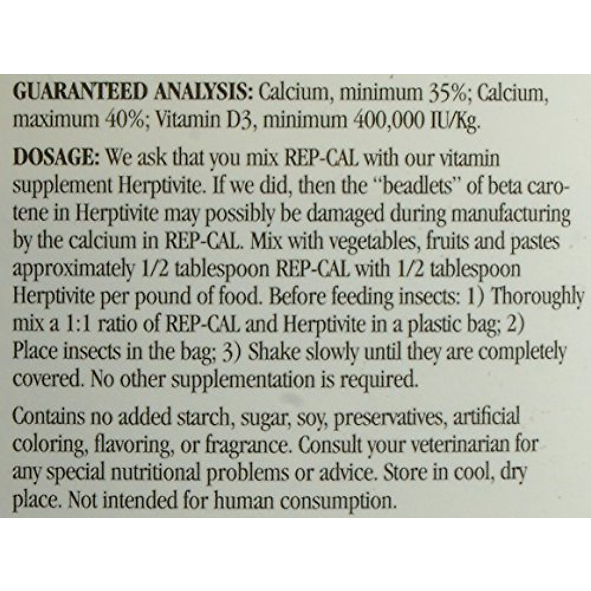 Rep-Cal SRP00210 Phosphorous-Free Calcium Ultrafine Powder Reptile/Amphibian Supplement with Vitamin D3, 7-Pound