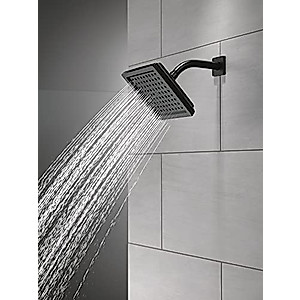 Delta Faucet Single-Spray Matte Black Shower Head, Shower Head Black Square Shower Head, Black Showerhead, Matte Black RP62283BL