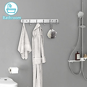 zmnklry Coat Rack Wall Mount, 6 Hook Coat Rack, Premium Stainless Steel Coat Rack Wall Mount, Upgrade Coat Hooks Wall Mount, Wall Mount Coat Rack, Wall Mount Coat Rack, Coat Racks (2-Pack)