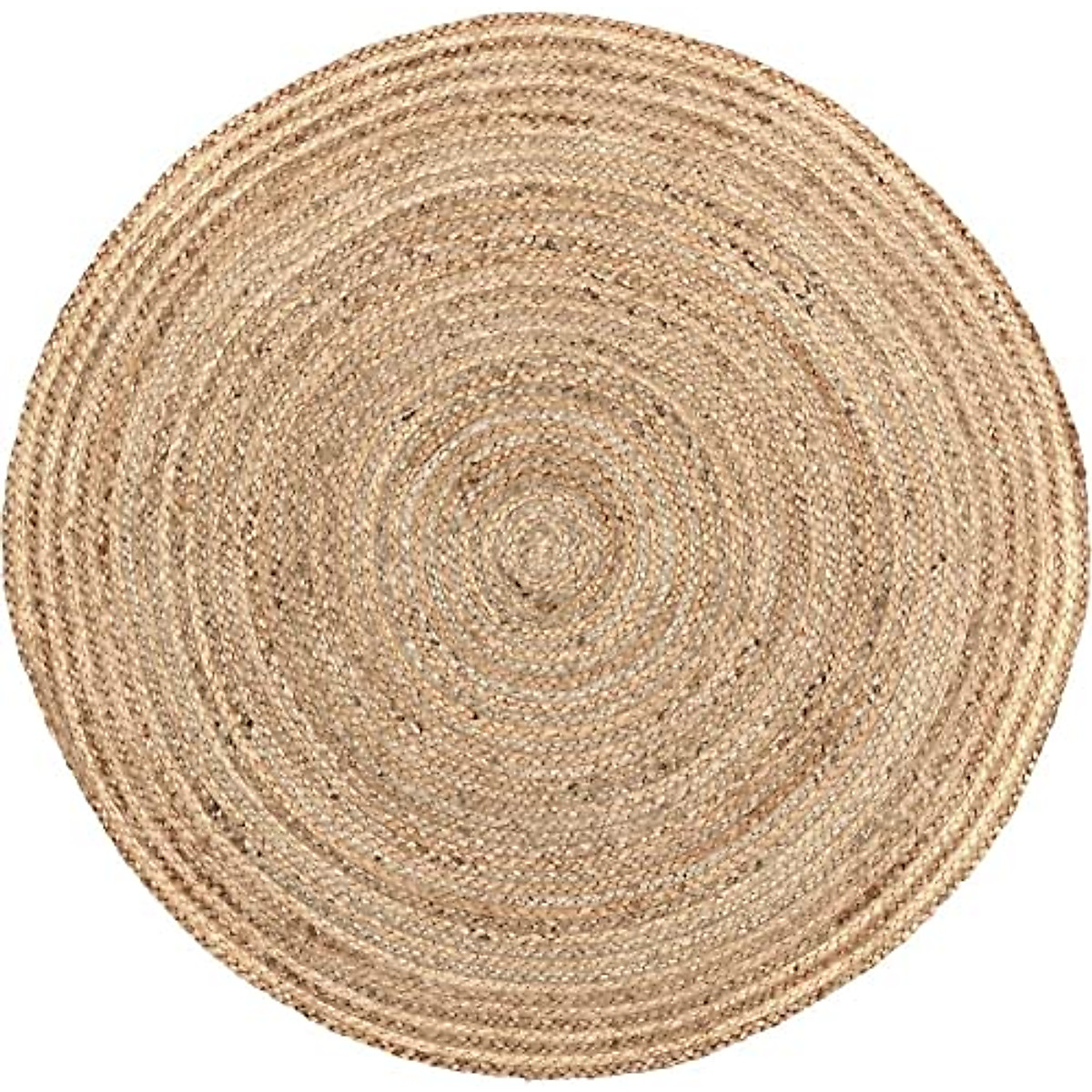 Devik Decor Braided Boho Natural Jute Reversible Collection 3 x 3ft Handmade Round Area Rug for Farmhouse Living Room Bedroom Kitchen and Outdoor Decorative Mate (3FT_Round (36 Inches X 36 Inches))