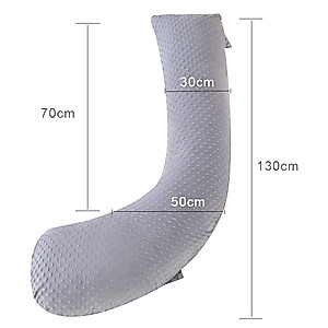 CDORANG Pregnancy Pillow, Full Body Maternity Pillow for Sleeping with Removable Washable Cover, Support for Back, Hips, Legs, Belly for Pregnant Women (Grey)