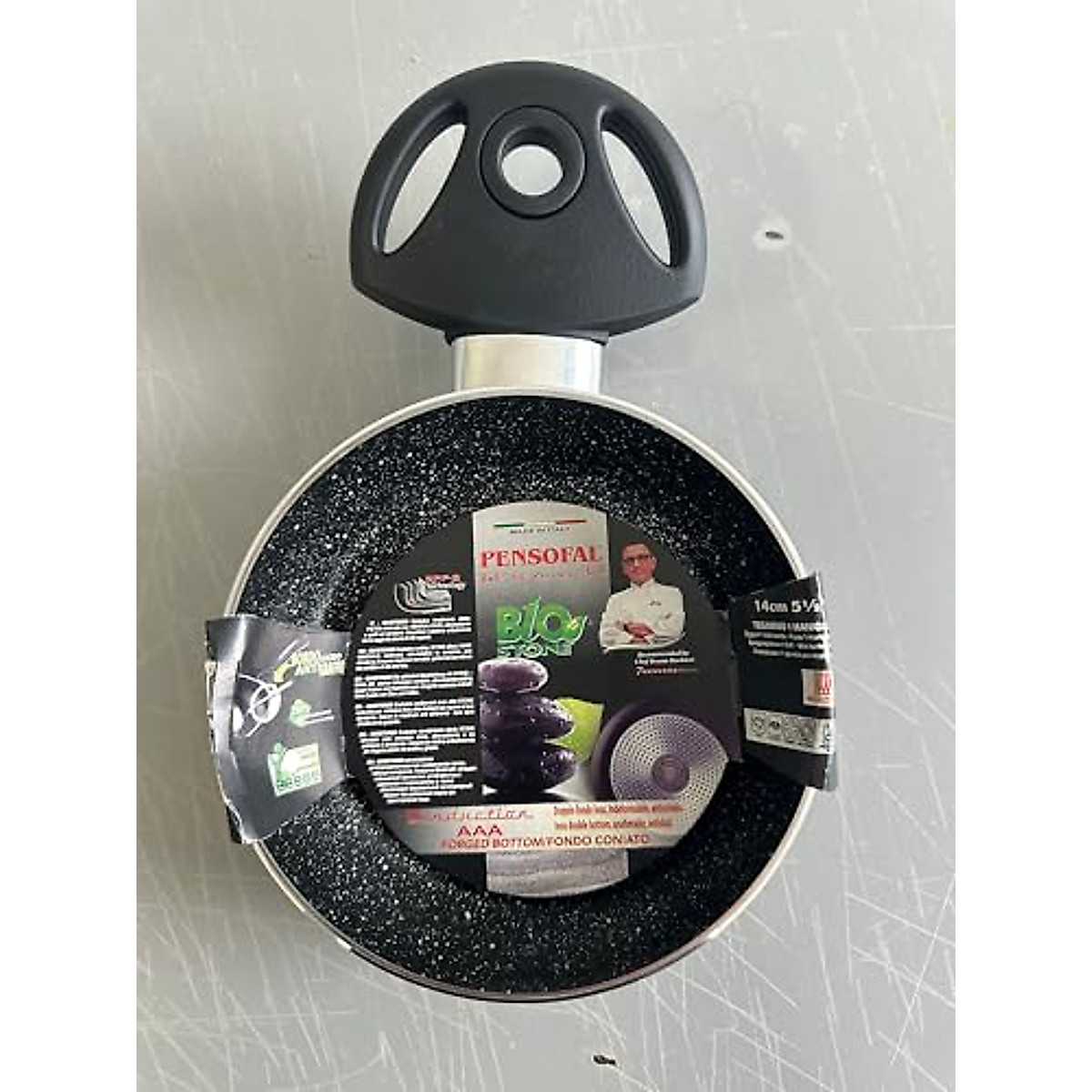 Pensofal Biostone Eggpan 1 Side Handle-Diameter 14 Cm, 0.6 Litres, Black