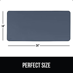 GORILLA GRIP Desk Mat, Non Slip and Heat Resistant Mouse Pad, Soft PU Leather Pads, Dual Sided Blotter, Desktop Protector Cover for Home Office Keyboard Laptop Computer and Writing 23.6x13.7 Navy Blue