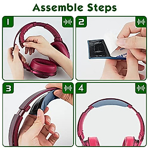 Geekria Protein Leather Headband Pad Compatible with Sony MDR-100ABN, WH-H900N, Headphones Replacement Band, Headset Head Cushion Cover Repair Part (Moonlight Blue)