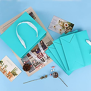 Uceoo Teal Gift Bags Medium Size Teal Gift Bags Turquoise Paper Bags with Handles 24 Pack 8.7 x 3.9 x 7.1" Kraft Bags with Handles Paper Gift Bags Kraft Paper Bags Kraft Paper Shopping Bags Wrapping Bags for Shopping,Grocery,Merchandise,Wedding,Birthdays,