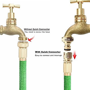 DINHAND 4 Sets Garden Hose Quick Connector No-Leak 3/4 GHT Inch Male and Female Thread Water Hose Fittings