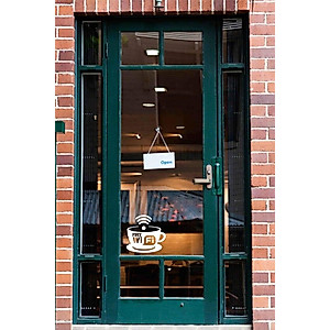 Free WiFi Sign Wall Stickers for Shop Glass Door Window Decals Cafe Restaurant Bar Pub Shop Murals AD06 (White)