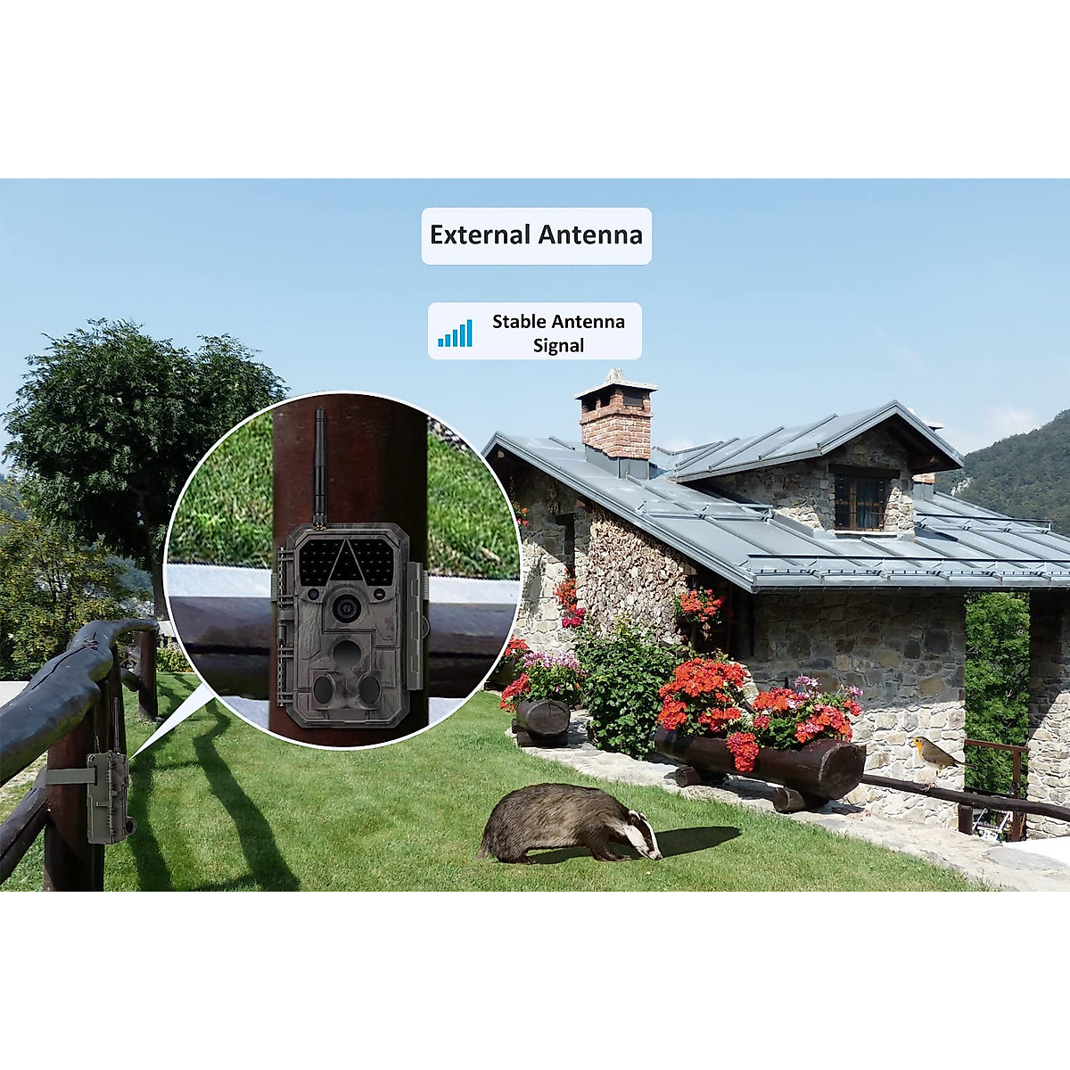 Meidase P100 WiFi Trail Camera, Bluetooth, 32MP 1296p, Game Cameras with 100ft Night Vision, Motion Activated, Waterproof