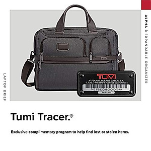 TUMI Alpha 3 Expandable Organizer Laptop Briefcase - 15-Inch Computer Bag for Men and Women - Anthracite