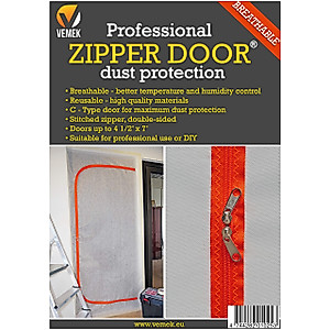 Breathable Professional Zipper Door, Dust Protection Wall, Zip Barrier Dust Containment, Heavy-Duty Construction Access Door, Plastic Sheeting Temporary Door, Zip Barrier Room Seal, Reusable Doorway
