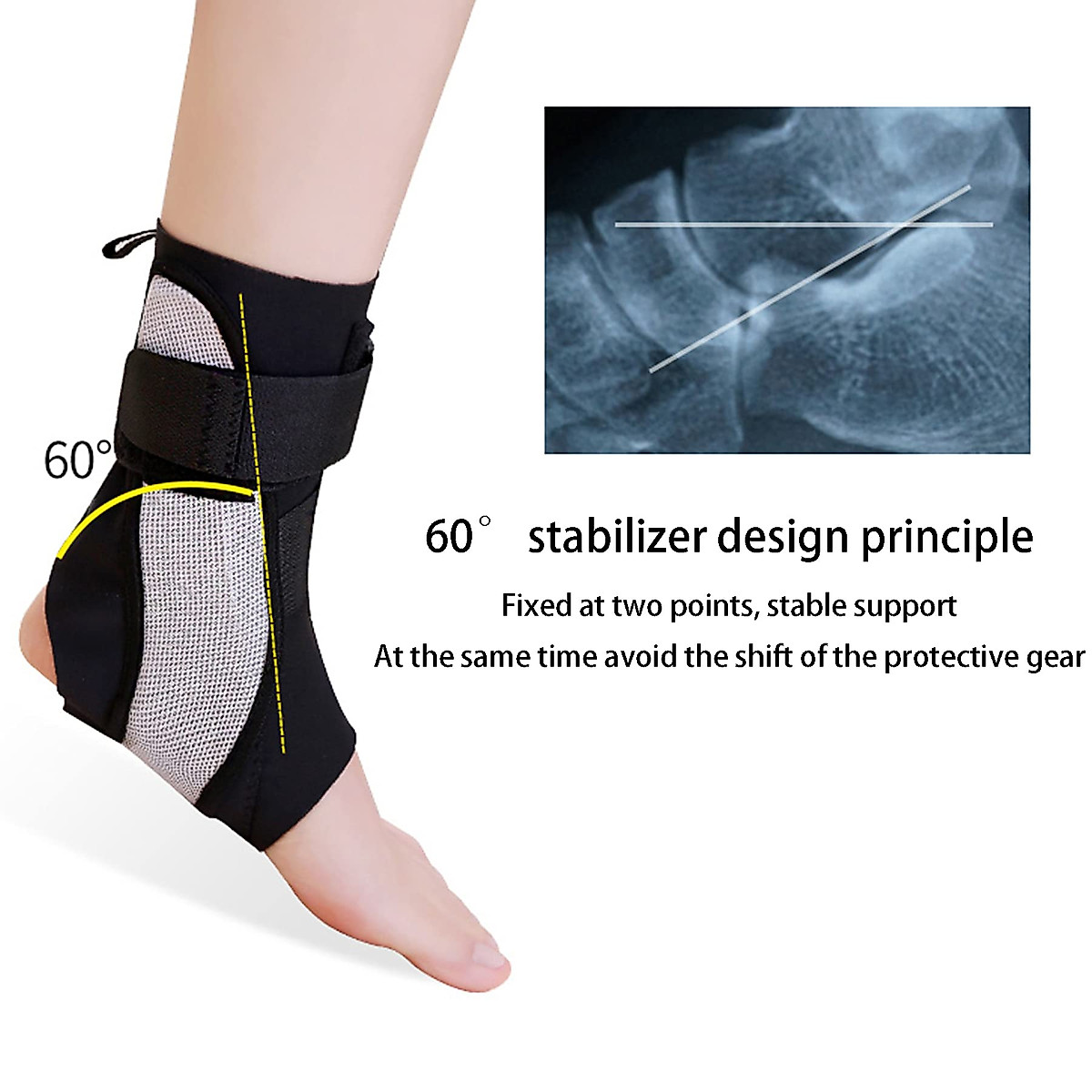 WILLQ Ankle Brace Best Support for Stability Ankle Sprain Roll Strains for Protection Sprain Support for Volleyball Baseball Football Post-op Cast Support and Injury Protection,Lager