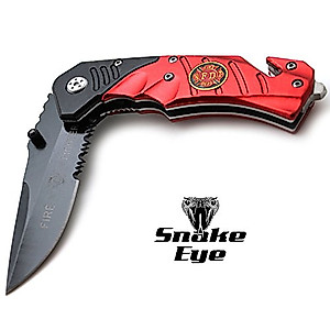 Snake Eye Tactical Two Tone Rescue Style Assisted Open Folding Pocket Knife Outdoors Hunting Camping Fishing (FD)