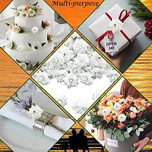 120 pcs Artificial Silk Roses Head Fake Rose Flower Head DIY Roses Heads for Valentine's Day Wedding Centerpieces Mother's Day Flower Wall DIY Crafts Bouquet Home Floral Decoration - White