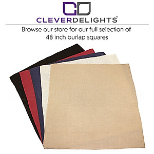 CleverDelights 48 Inch Black Burlap Square - Jute Burlap Fabric - Finished Edges - 48" x 48"