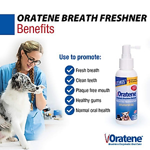 Oratene Brushless Oral Care Breath Freshener for Dogs and Cats, 4oz