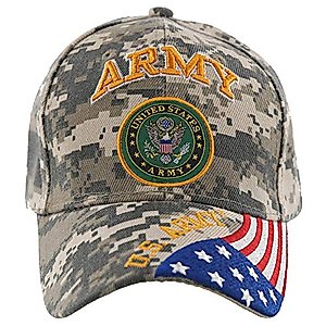 United States Army CAMO Baseball Style Embroidered HAT Flag us USA Cap