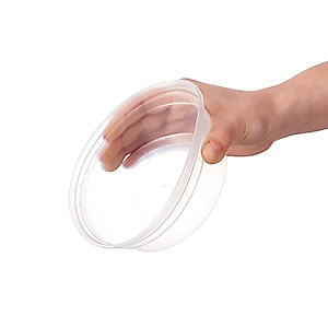 FULING [48pack 8oz Plastic Containers with Lids Deli Disposable Food Storage Takeout Containers Airtight BPA-Free Leakproof Round Bowls for Soup Salad Restaurant Supplies with Clear Lids