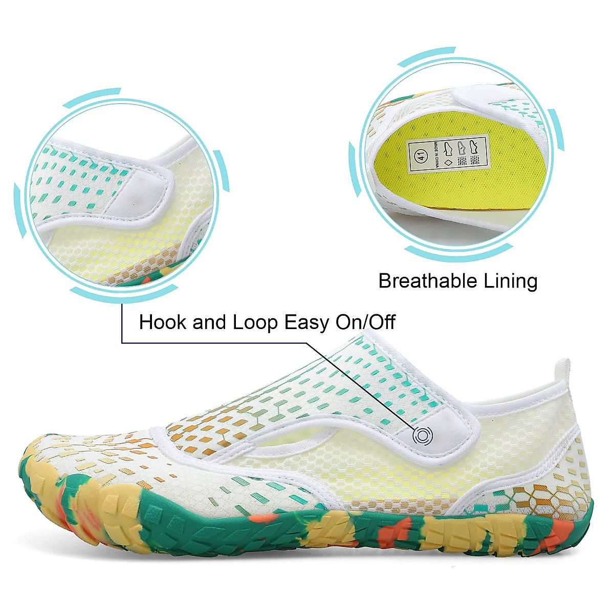 Womens Water Shoes Thicken Soles Cozy Breathable Barefoot Athletic Aqua Shoes for Beach Swim Pool Diving Hiking Water Sports 8 Women