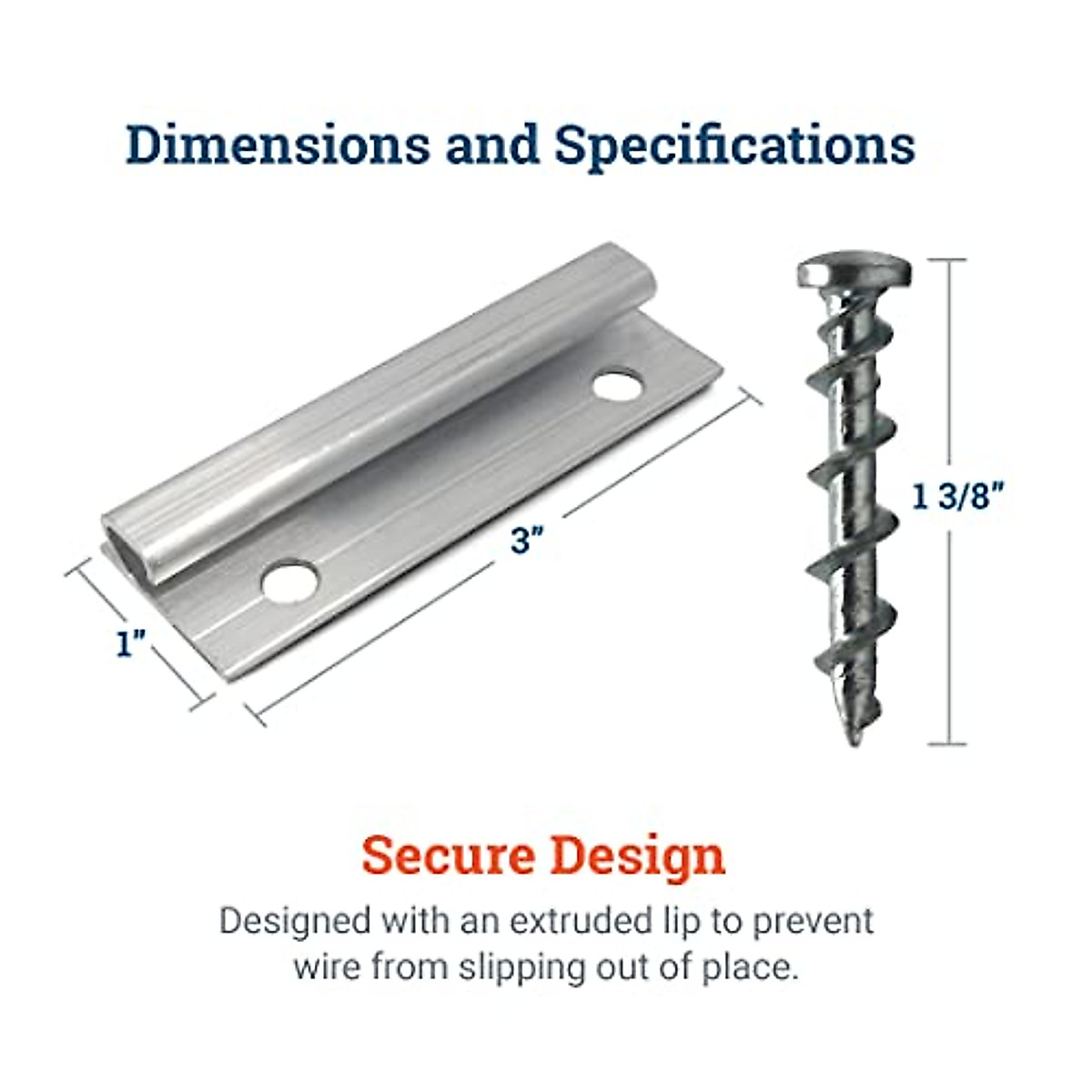 Wall Dog Wire Hanger 100 lbs - 3 inch Safety Hanger for Frames with Hanging Wire - 2 Pack
