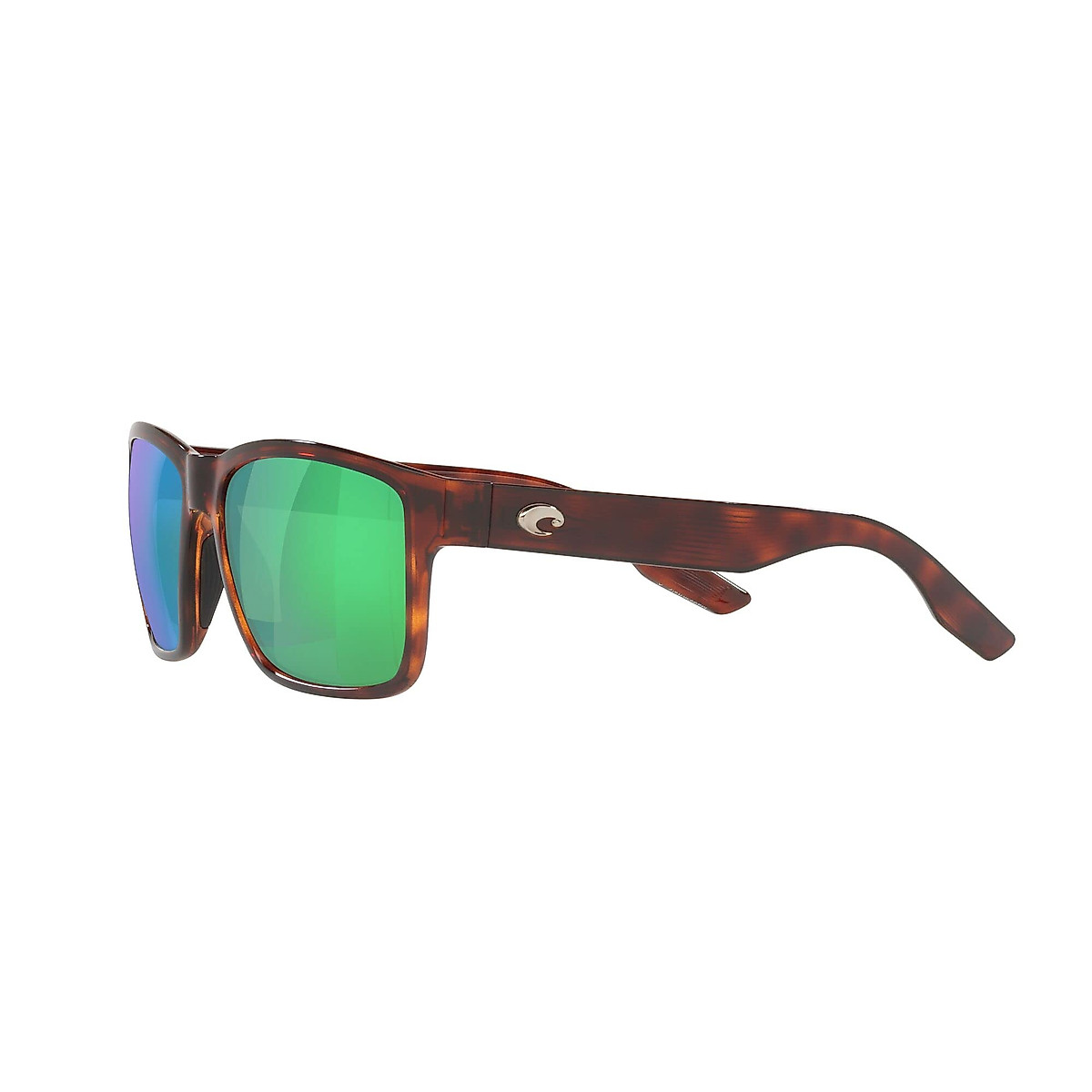 Costa Del Mar Mens Paunch Square Sunglasses, Tortoise/Polarized Green Mirrored 580P, 57 mm