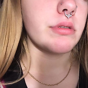 EVISPOL 1Pc 16G Halloween Bat Nose Rings for Women Men, 316L Stainless Steel Hinged Nose Ring Nose rings Hoops Bat Septum Ring CZ Septum Clicker Cartilage Earrings Daith Tragus Helix Ear Piercing Jewelry-10MM-Black-Red CZ