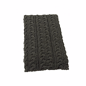 Aran Crafts Irish Cable Knitted Wool Heavyweight Scarf 10"x64" (X4855-AGRE)