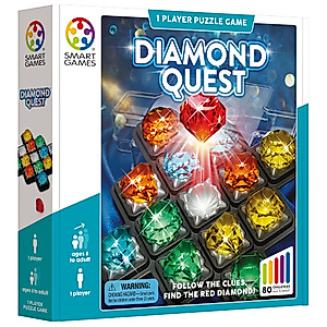 SmartGames Diamond Quest Deduction Game with 80 Challenges for Ages 10 - Adult