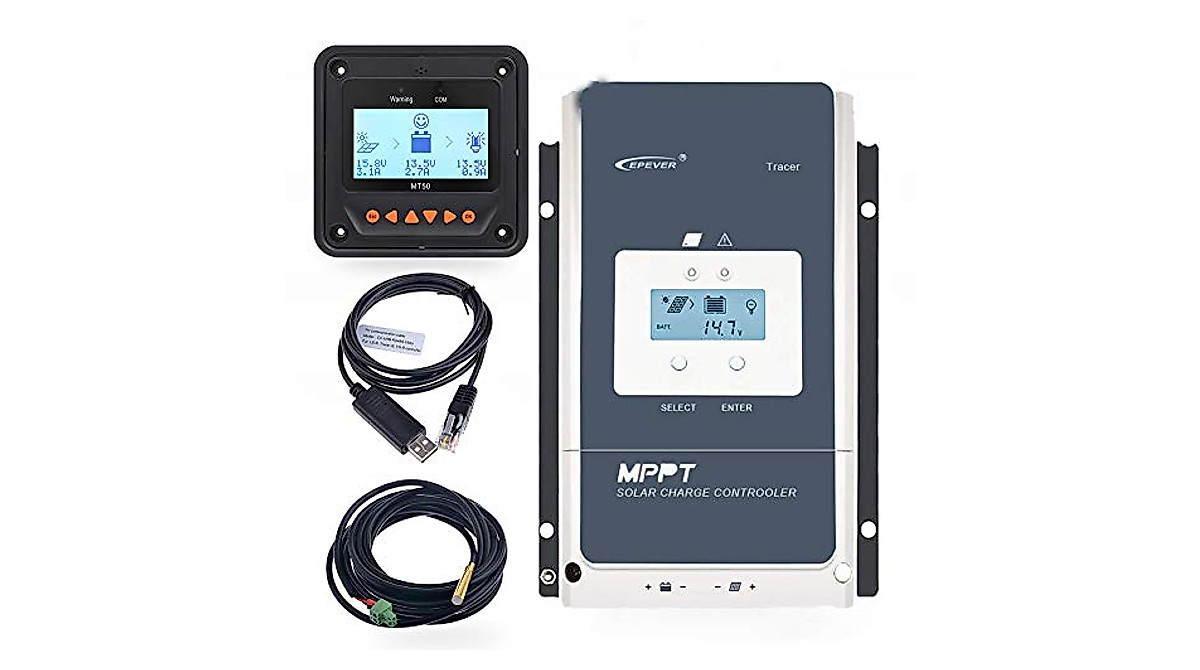 EPEVER 60A MPPT Solar Charge Controller 12/24/36/48VDC Automatically Identifying System Voltage ...