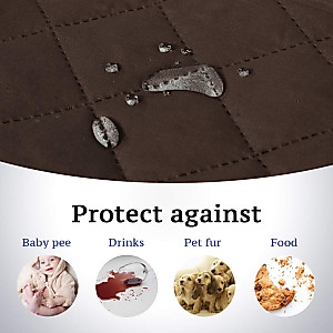 H.VERSAILTEX Reversible Loveseat Couch Cover for 2 Cushion Couch Water Resistant Loveseat Cover for Living Room Quilted Furniture Couch Cover Washable Couch Protector(Loveseat, Brown/Beige)