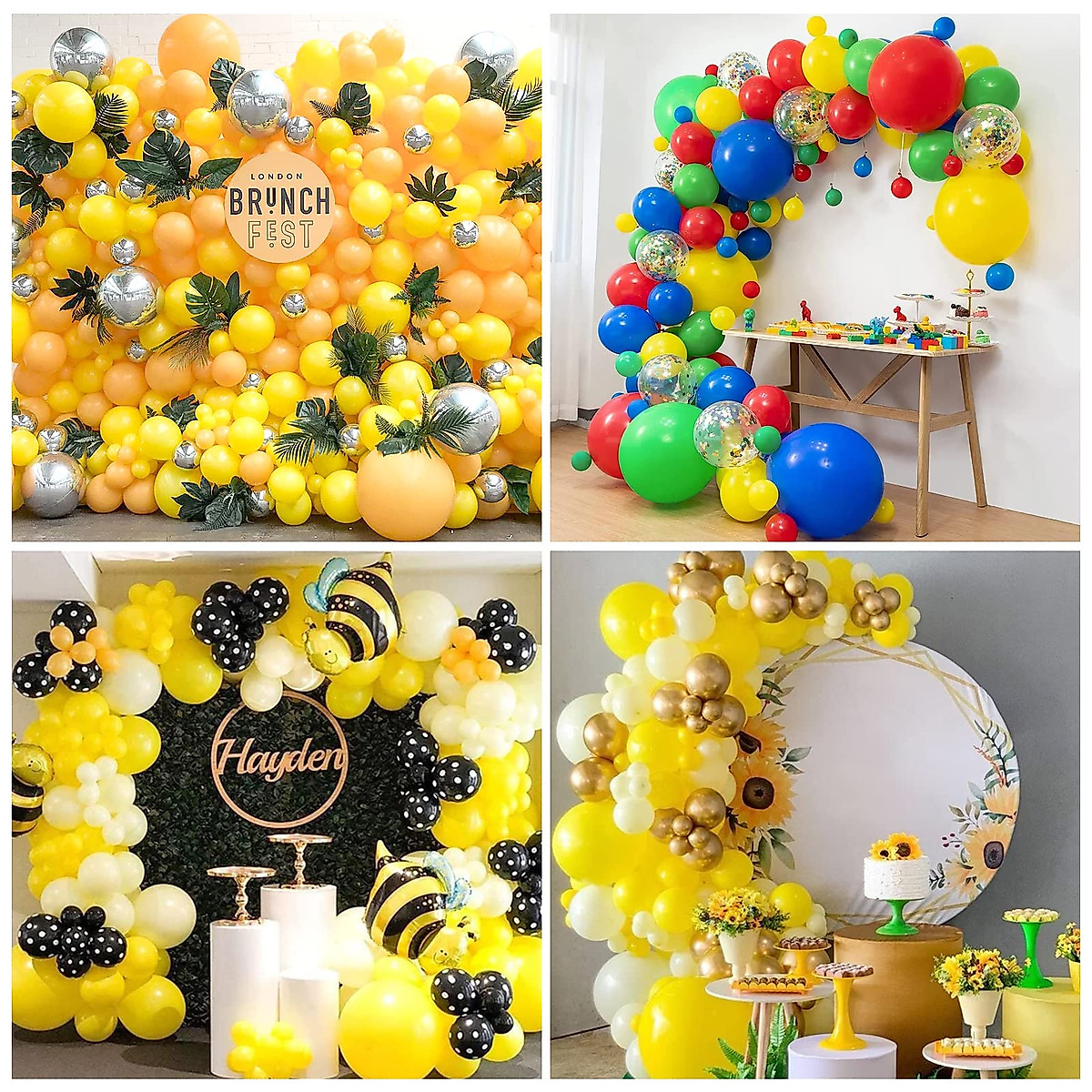 RUBFAC White Balloons Latex Party Balloons 100pcs 12 Inch Helium Balloons for Wedding Bridal Baby Shower Graduation Anniversary Birthday Bachelorette Party Decoration, White Ribbon