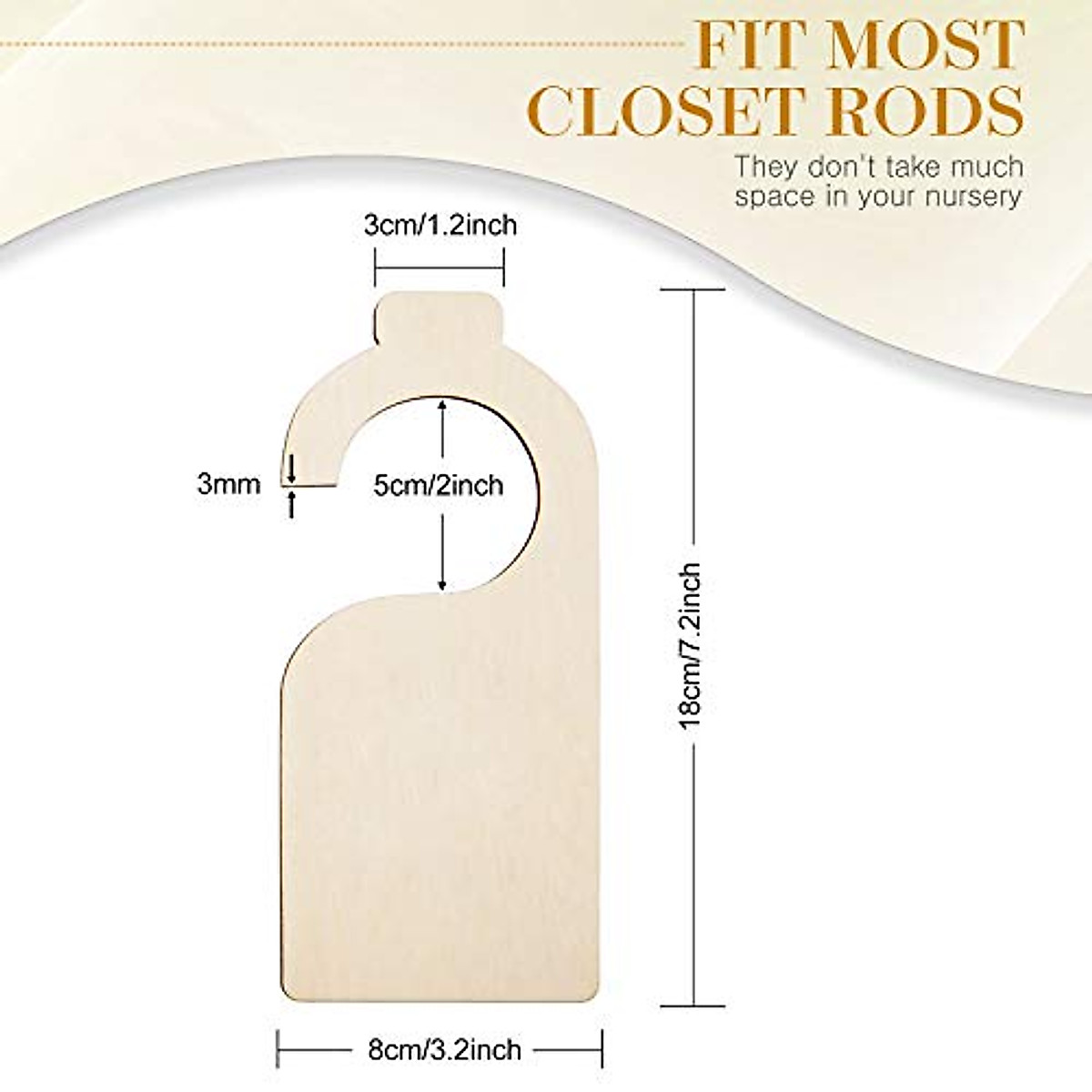 Blank Clothing Rack Divider Wooden Closet Size Divider Baby Closet Blank Organizers Hanger separators Hanging Closet Dividers with Marker Pen for Home Nursery Baby Clothes (15 Pieces)