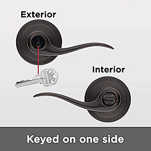 Kwikset Tustin Entry Lever featuring SmartKey in , Venetian Bronze/Standard Packaging