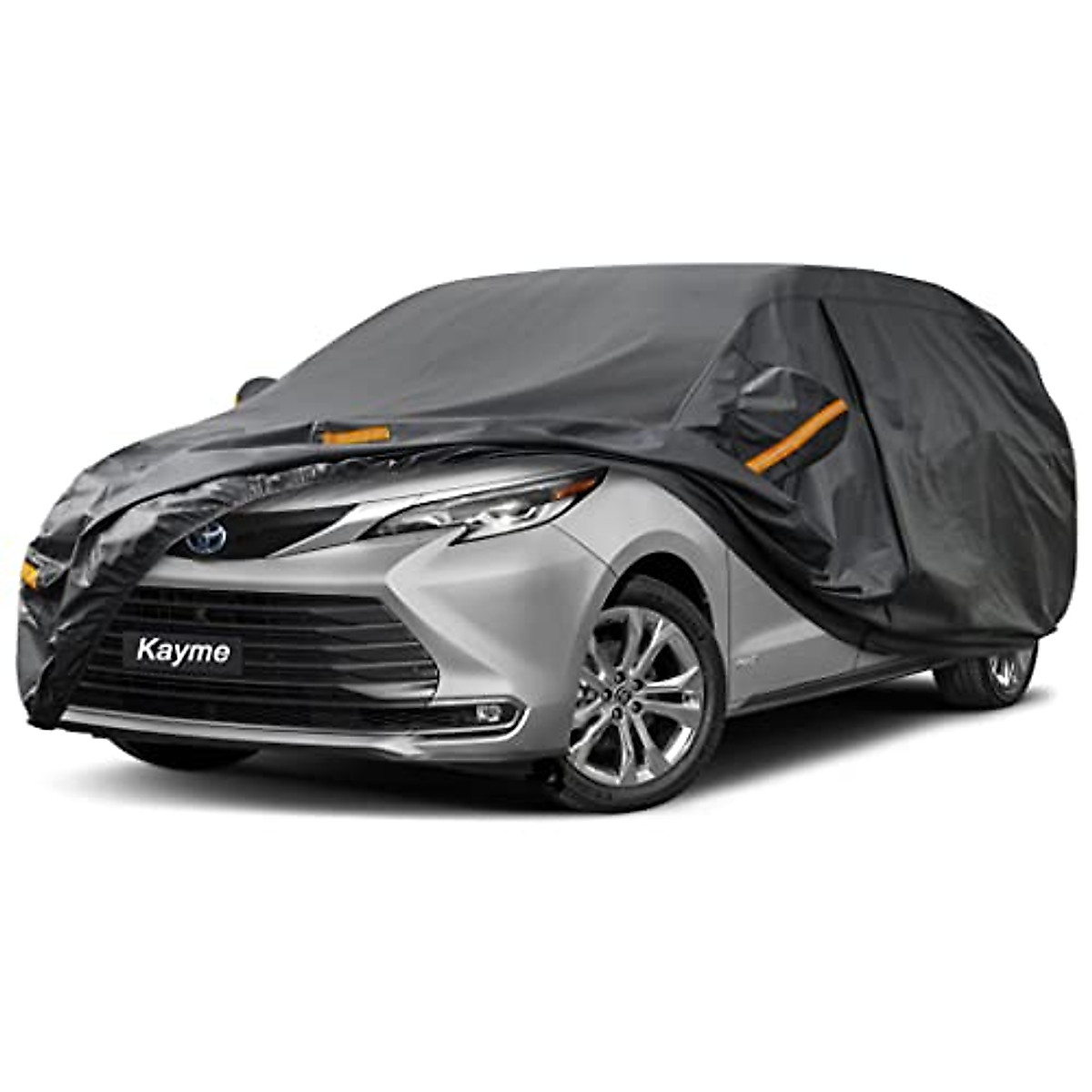 Kayme 7 Layers Minivan Car Cover Waterproof All Weather for Automobiles, Outdoor Full Cover with Zipper, Universal Fit for Pacifica, Grand Caravan, Odyssey, Sienna, Station Wagon /MPV(191-206 inch)