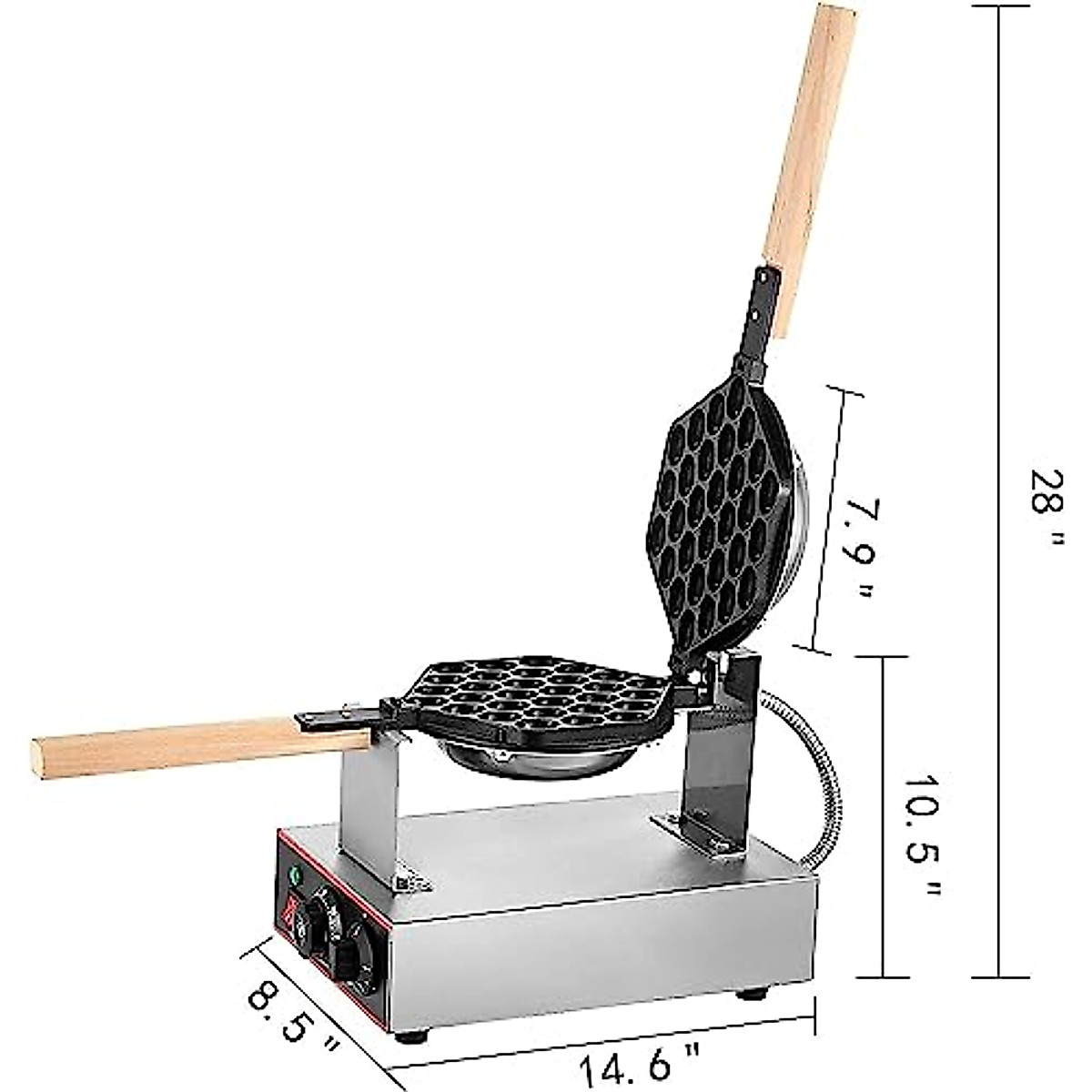 Bubble Waffle Maker, Commercial Waffle Maker, Electric Egg Cake Machine, Nonstick Electric Waffle Maker Machine, 30PCS Electric Egg Cake Machine, Temperature 50-250℃