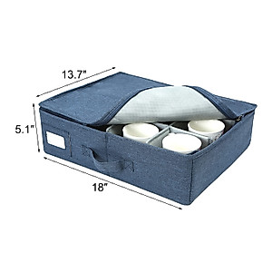 Sattiyrch China Storage Containers,Hard Shell Stackable Plate Dish Storage Containers,Cup & Mug Storage, Dinnerware Storage Protectors for Storage & Moving(5 Piece Set)