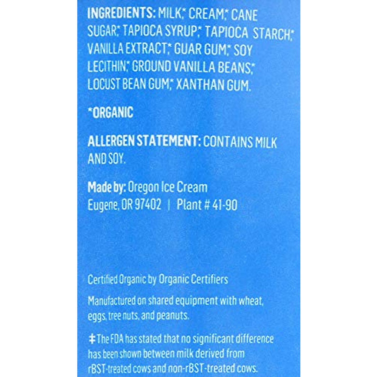 Alden's, Organic Vanilla Bean Ice Cream, 48 oz (Frozen)