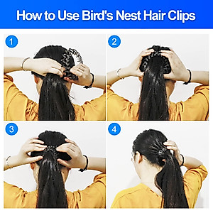 Zasukol Hair Clip - Claw, 3 Pack Birds Nest, Pastel, Geometric, Vintage, Resin, Hair Securing, Claw Hair Clips, Hair Styling Tool, 3 Pieces