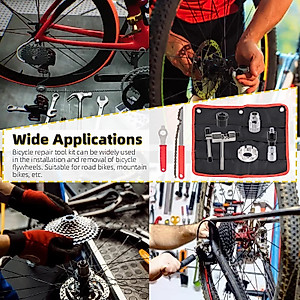 Mardatt 8Pcs Bike Repair Tool Kit Includes Bike Crank Extractor, Spoke Wrench, Bottom Bracket Remover, Cassette Removal Tool, Chain Breaker, Spanner Wrench, Flywheel Chain Removal Tool