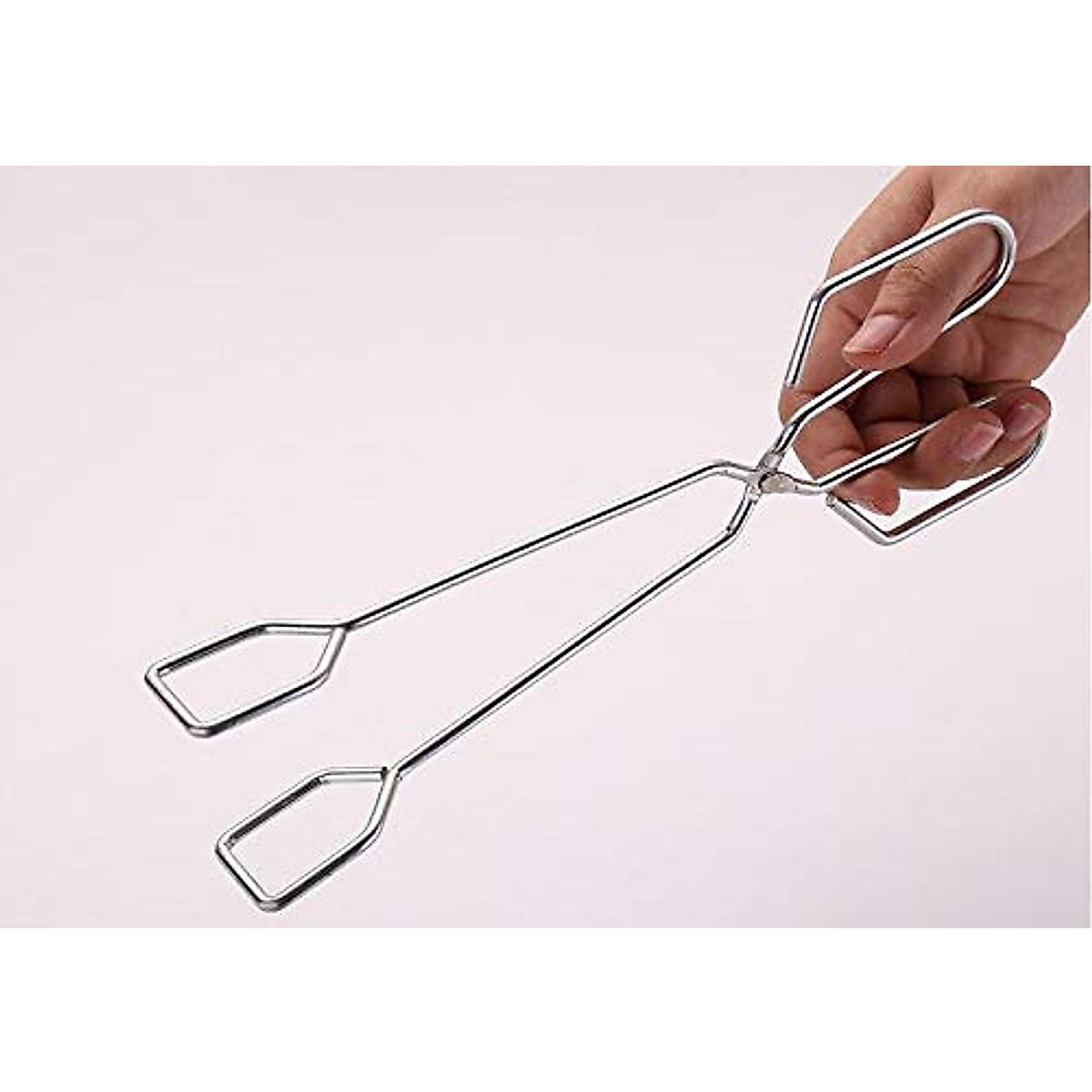 JAHH 1PC 25 30 35CM Bread Meat Vegetable Clamp Tong Stainless Steel BBQ Barbecue Grilling Tong Outdoor Charcoal Scissor Tongs (Color : Small)