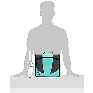 Case-it The Dual 2-in-1 Zipper Binder - Two 1.5 Inch D-Rings - Includes Pencil Pouch - Multiple Pockets - 600 Sheet Capacity - Comes with Shoulder Strap - Mint Blue Dual-101