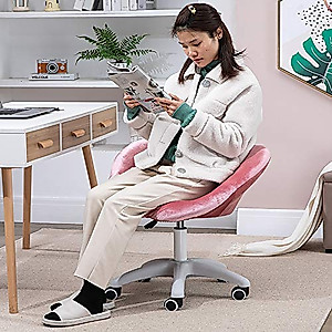 MayNuo Office Chair Gaming Chair Computer Chair Ergonomic Adults Computer Chair Petal Swivel Chair with Soft Seat,Adjustable Desk Chair Upholstered Armchair for Bedroom Living,Home Offi/Gray/33*42*35C