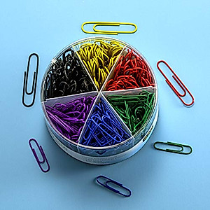 Officemate PVC Free Color Coated Paper Clips, 450 Per Tub Office Paper Clamp (97229)